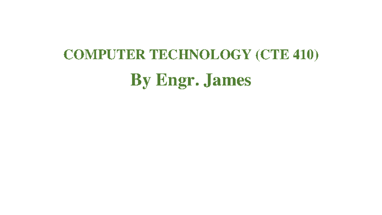 Computer Technology (CTE 410) - Overview of PLDs and Microprocessors - Studocu