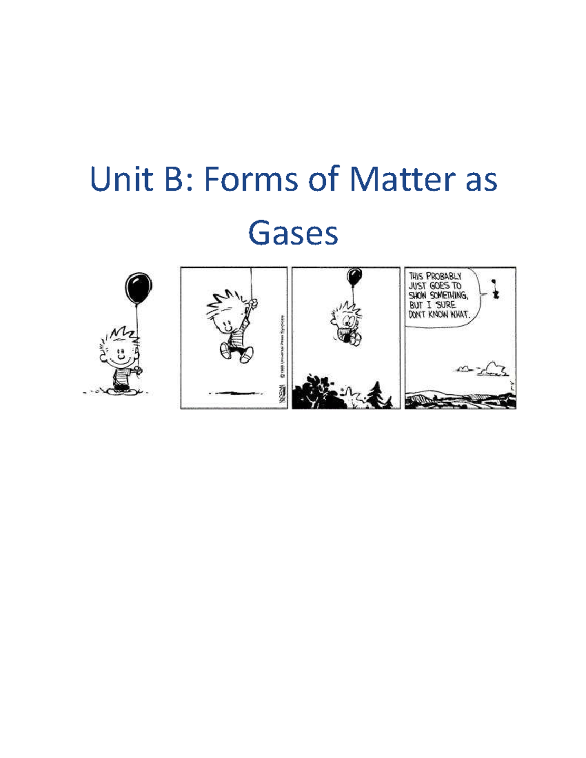 Chemistry 20 - Unit B: Gases, Properties, and Practice Problems - Studocu