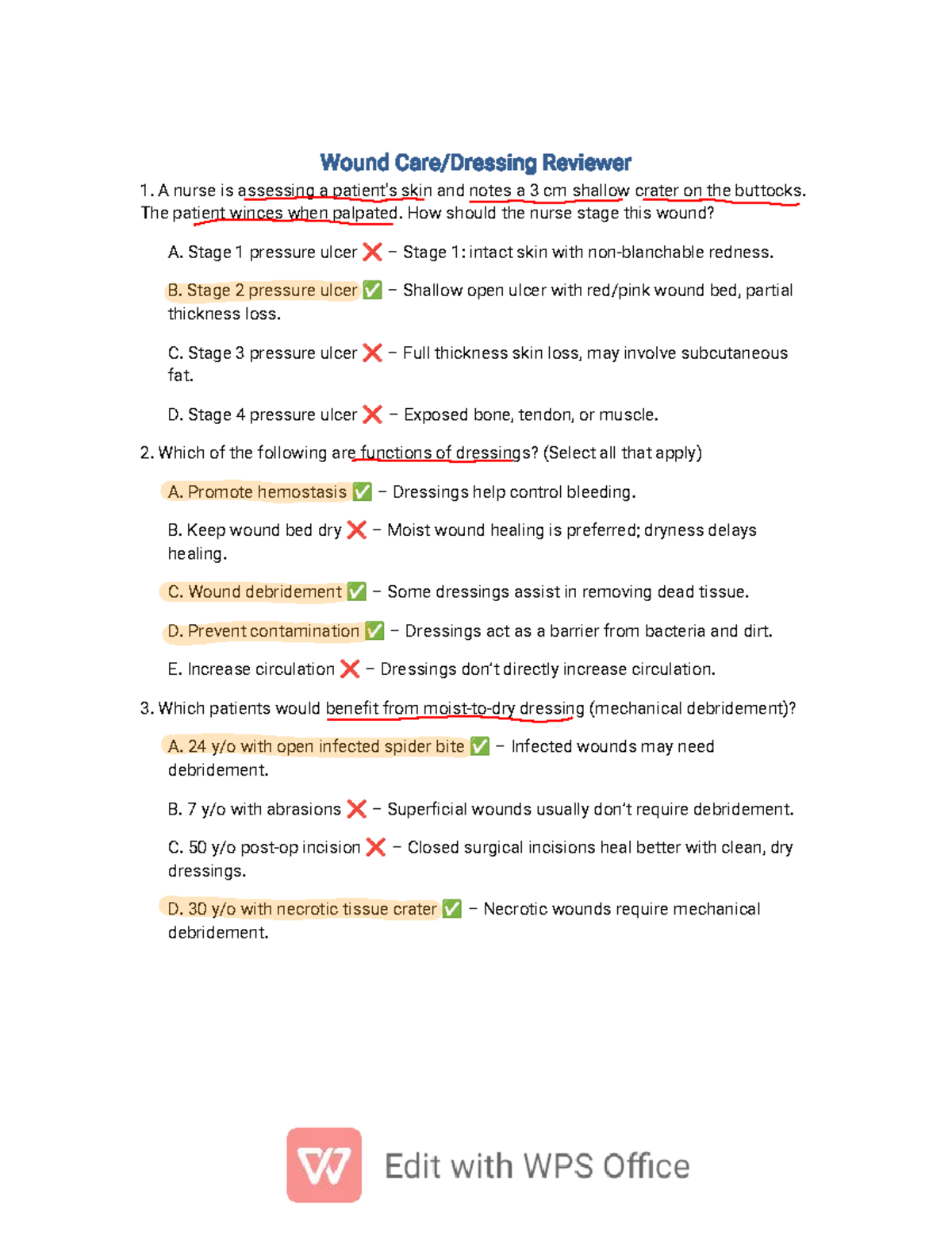 Wound Dressing Techniques and Assessment (MS RLE) - Studocu