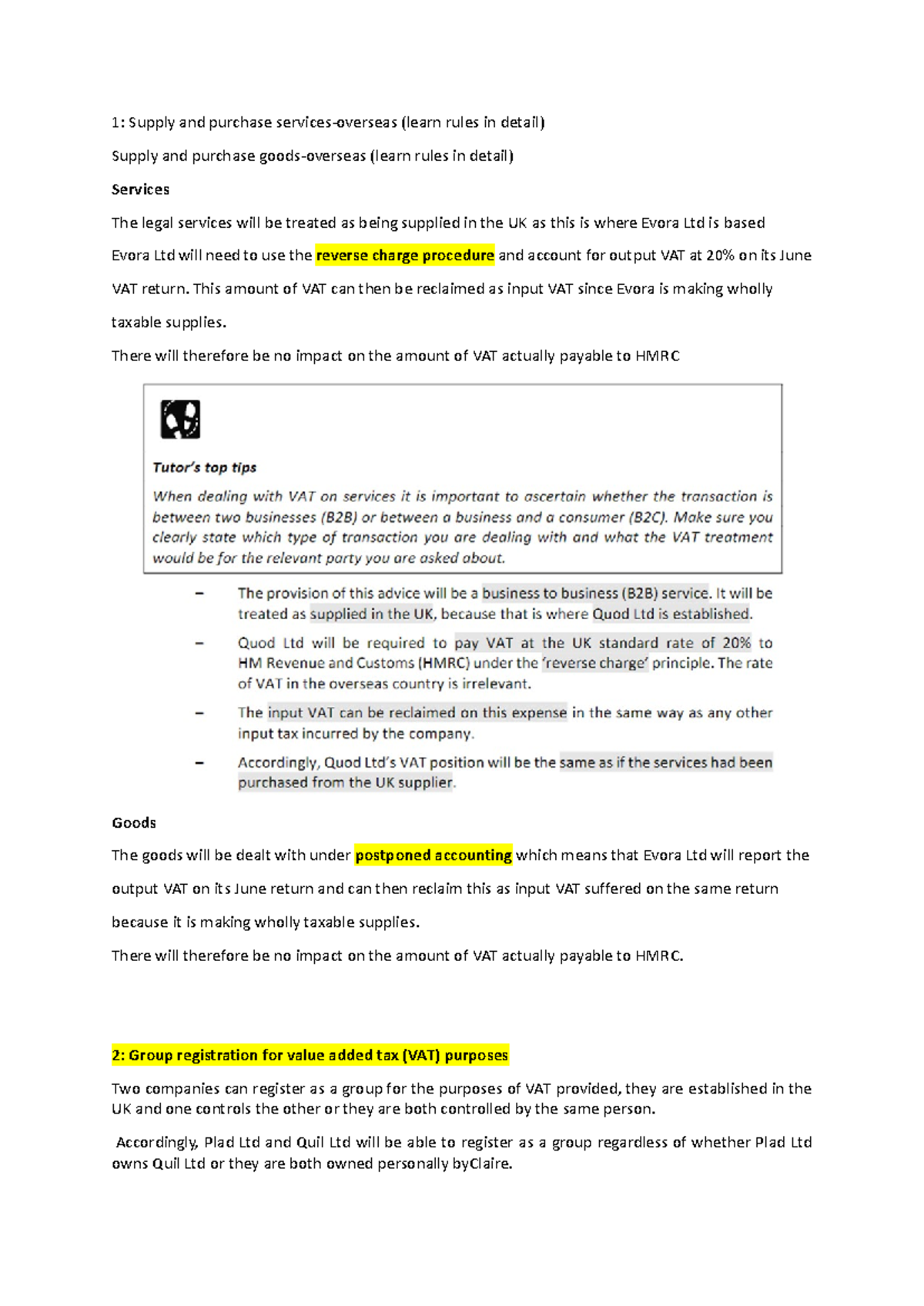 ATX-VAT - Detailed analysis of VAT rules and implications - Studocu