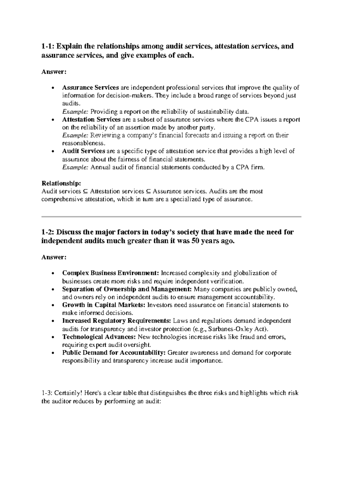 Audit Services, Attestation, and Assurance: Key Relationships and ...