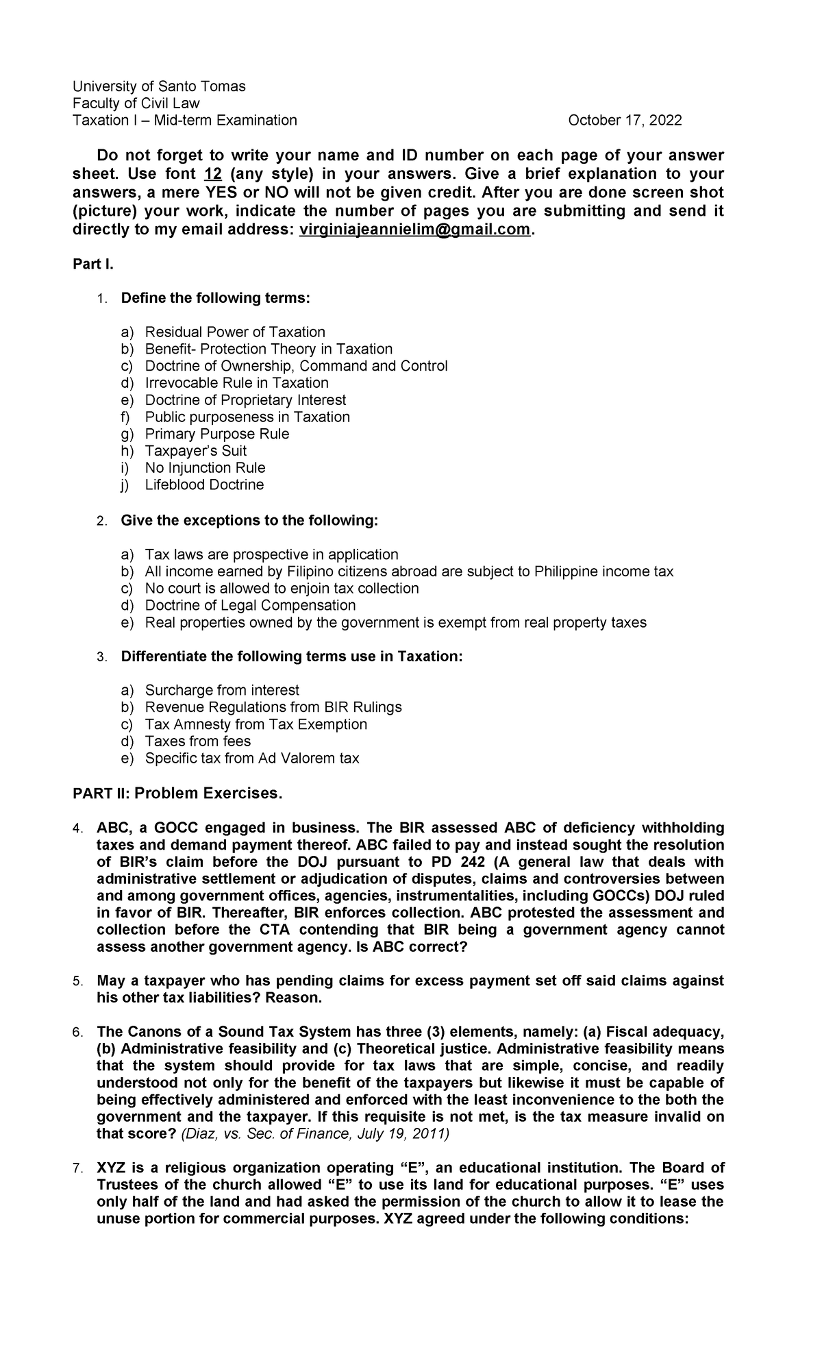 UST-TAX-1-Midterm-Exam-Questions-and-Exercises-Oct-17-2022 - Studocu