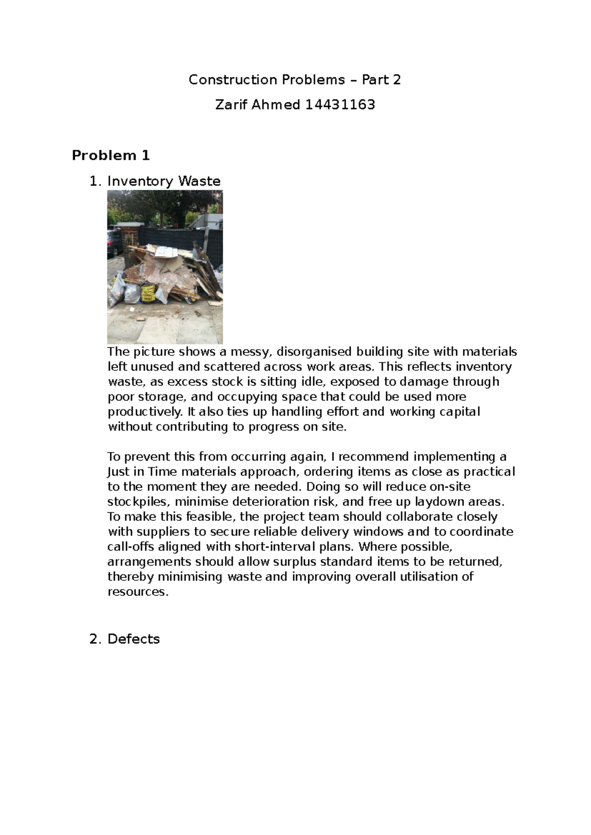Construction Problems Part 2: Waste Management & Team Principles ...