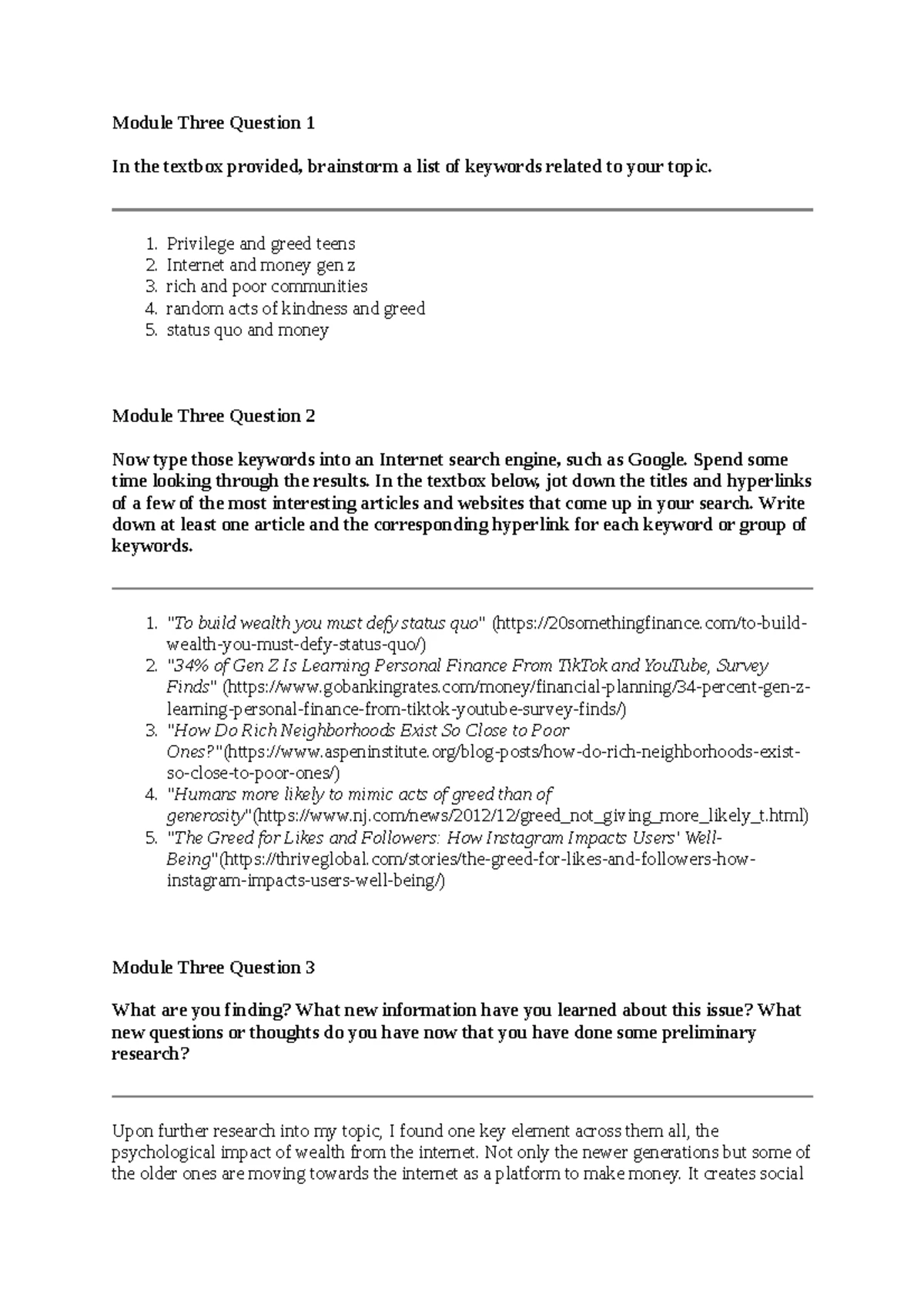 SCS 200 Module 3 - In the textbox provided, brainstorm a list of ...