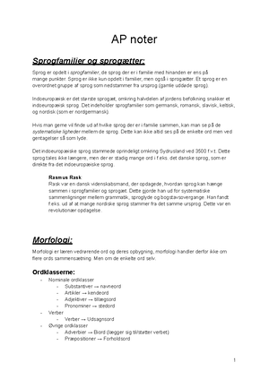 Oversigt over ordklasserne - Oversigt over ordklasser På dansk har vi 11 ordklasser: - Verbum ...