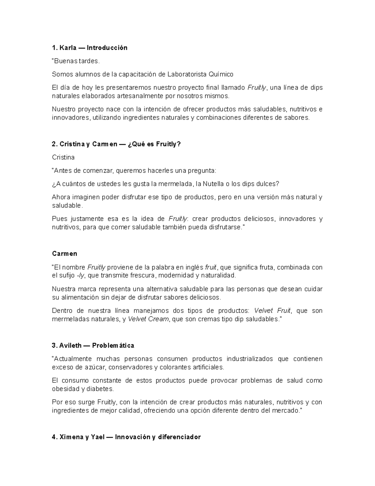 Proyecto Final: Fruitly - Dips Naturales y Saludables - Studocu