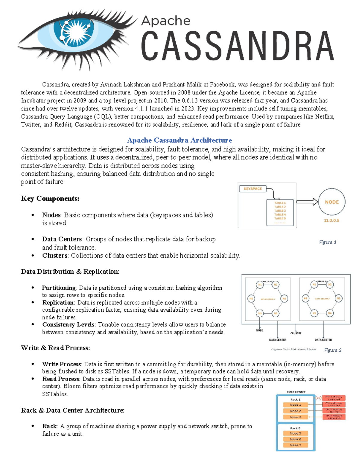 Cassandra Architecture Overview: Scalability & Fault Tolerance - Studocu