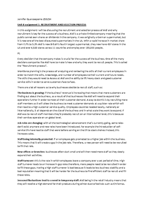 BTEC Business Unit 8 Assignment 2 Brief - BTEC Assignment Brief Qualification Pearson BTEC Level ...