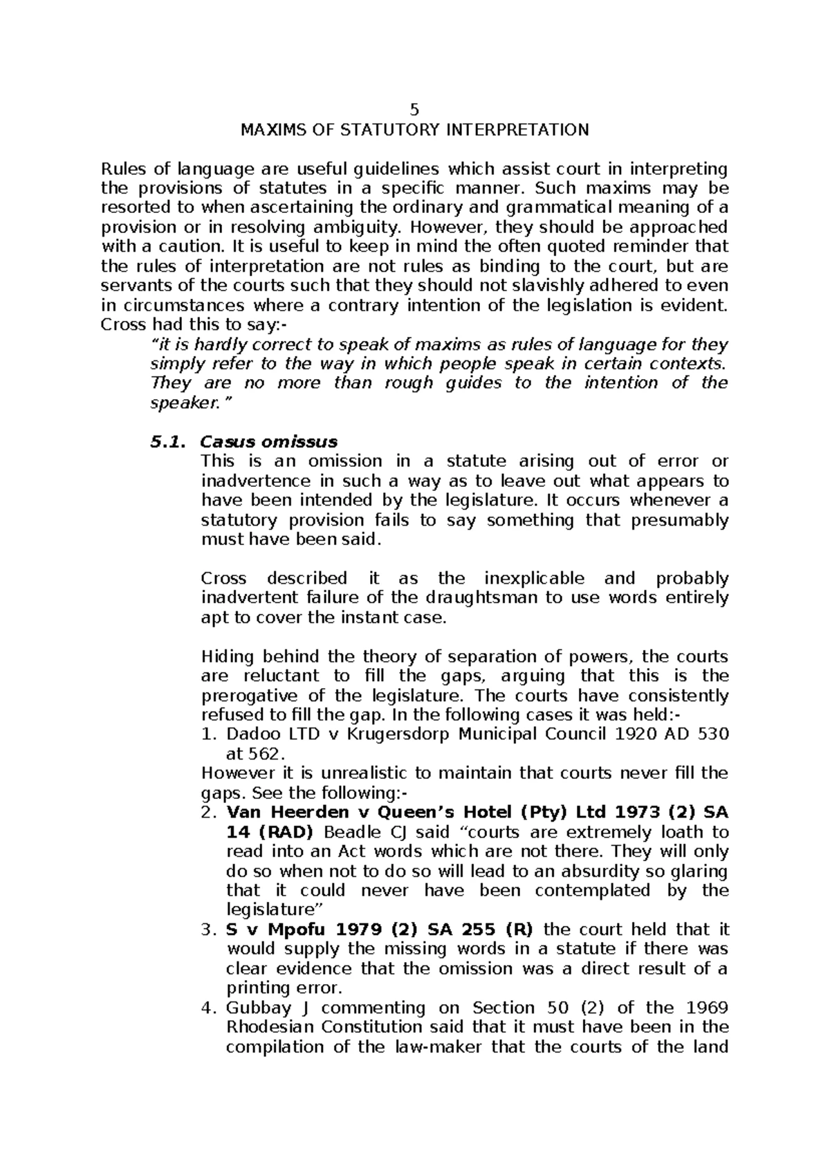 7 Statutory Interpretation: Understanding Legislative Meaning - Studocu