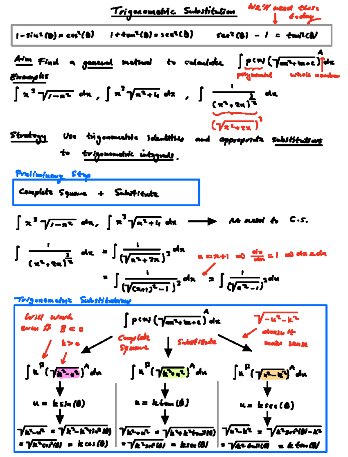 Lesson 4.Trigonometric Substitution - Trigonometric substitution we'll ...