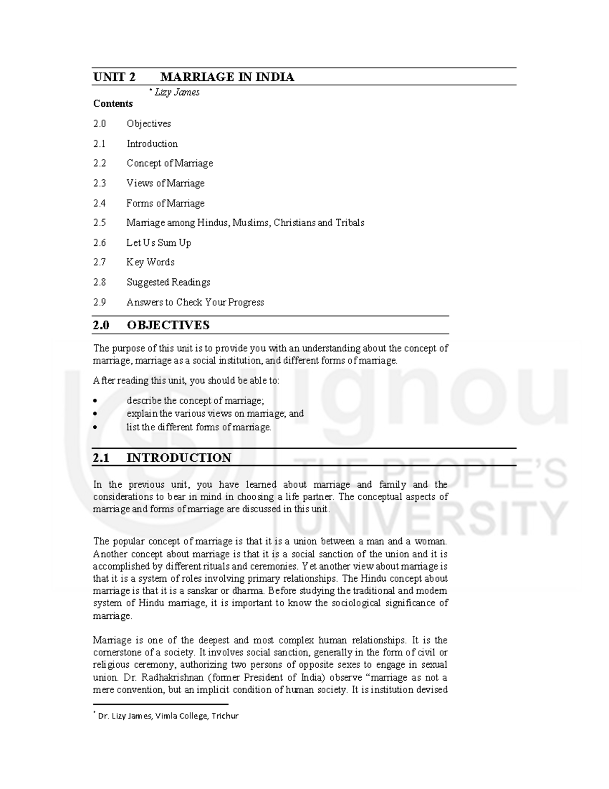 Unit 2: Marriage in India - Sociological Perspectives and Forms - Studocu