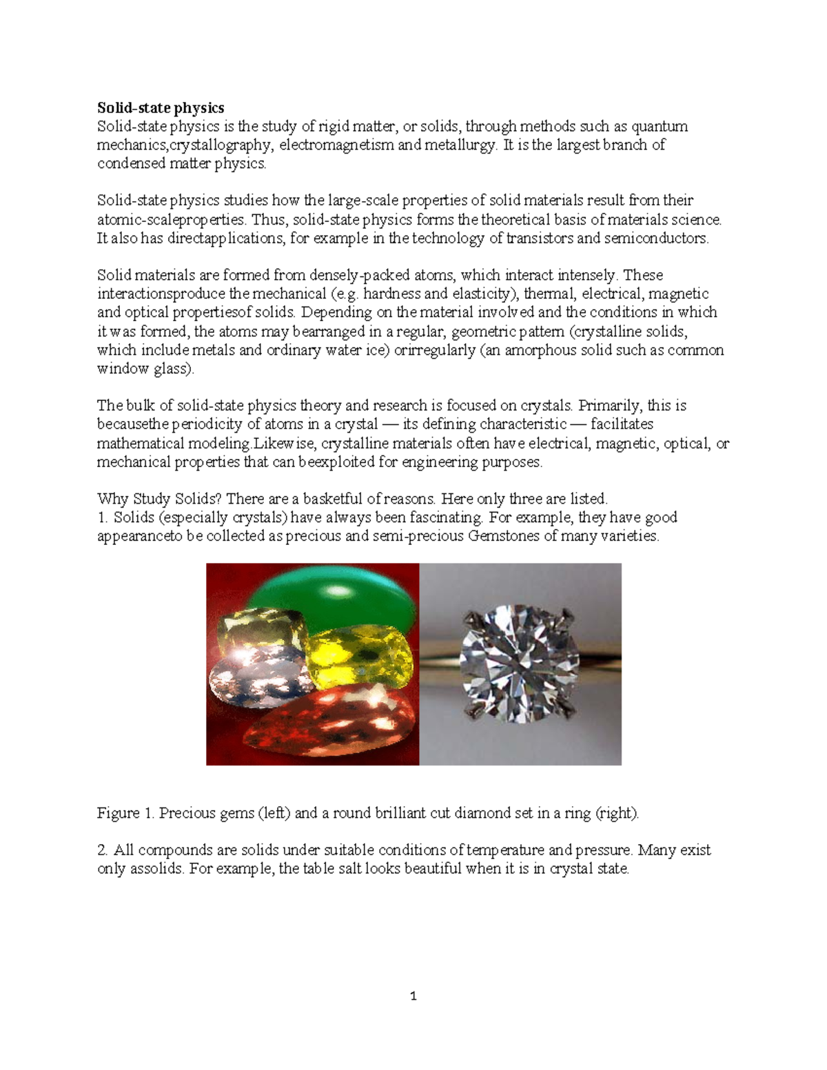 Solid State Physics 1: Understanding Crystals and Their Properties - Studocu