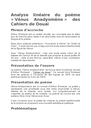 Le Forgeron - analyse linéaire d'un extrait du poème - Cahiers de Douai, Arthur Rimbaud Le ...
