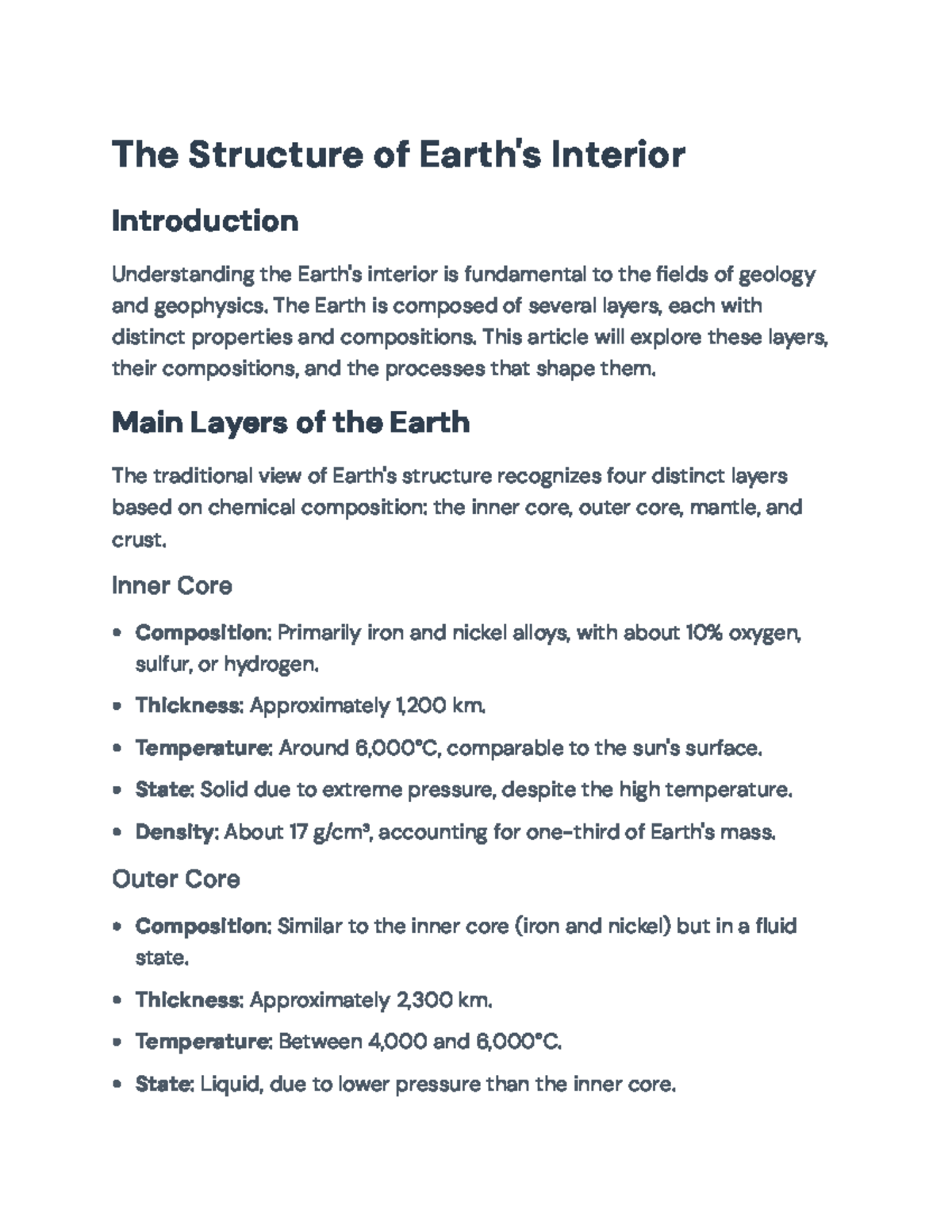 The Structure of Earth's Interior: Layers, Composition, and Isostasy ...
