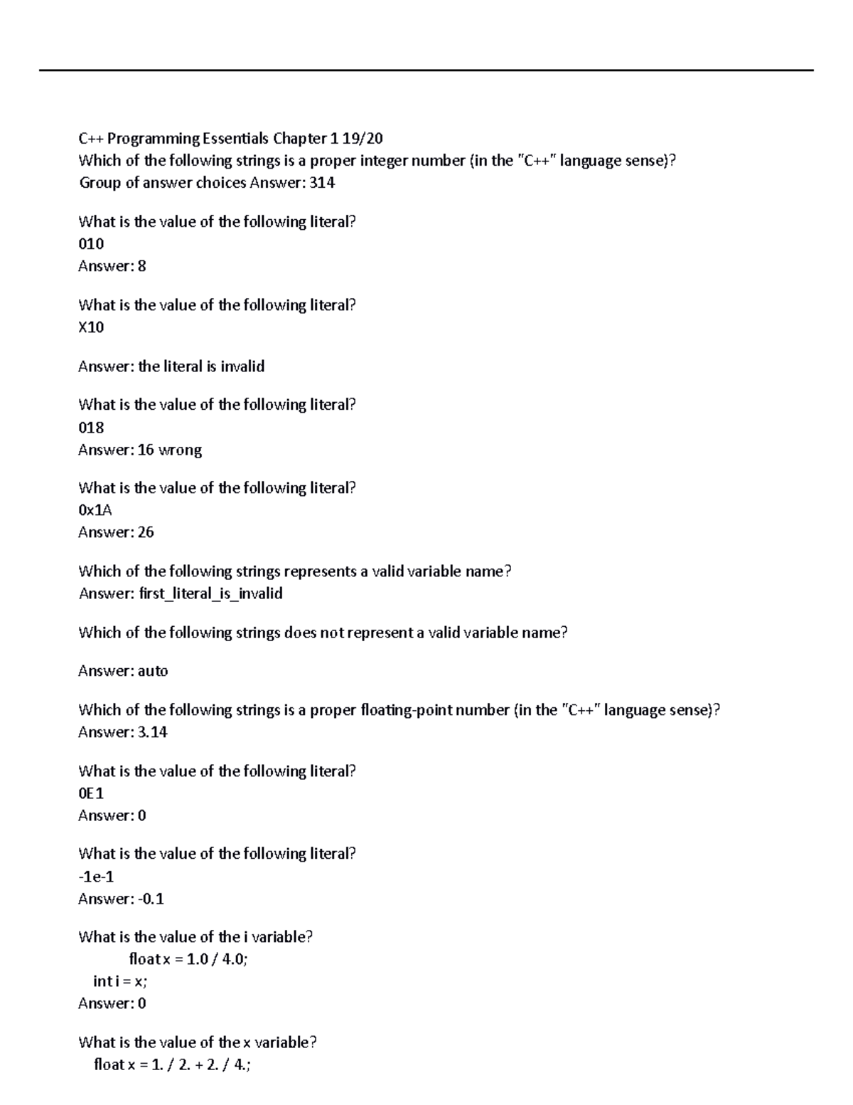 C Programming Essentials Chapter 1 C Programming Essentials Chapter 1 19 Which Of The