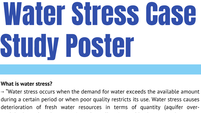 Water Stress Case Study: Challenges and Management Strategies - Studeersnel
