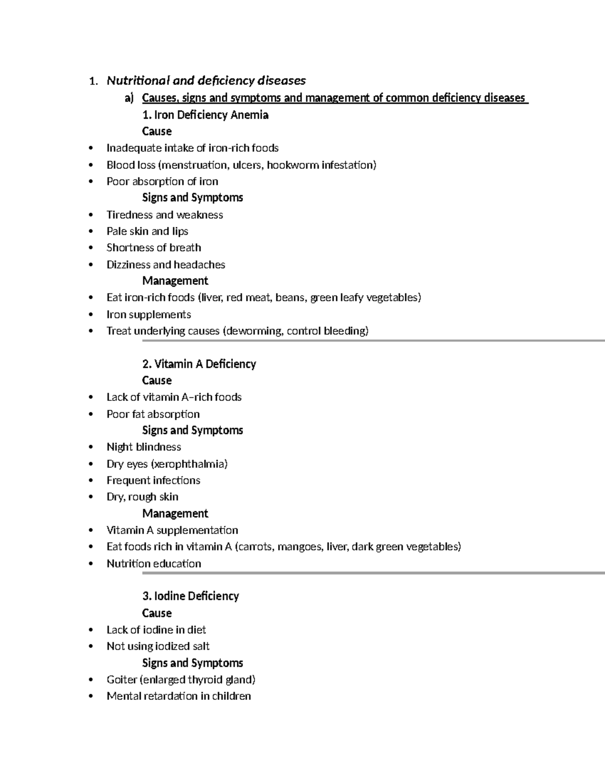Home Science Assignment: Nutritional Deficiencies & Fuel Conservation ...