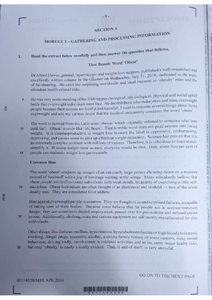 CAPE FOUN1013 Critical Reading & Writing Solutions (2003-2008) - Studocu