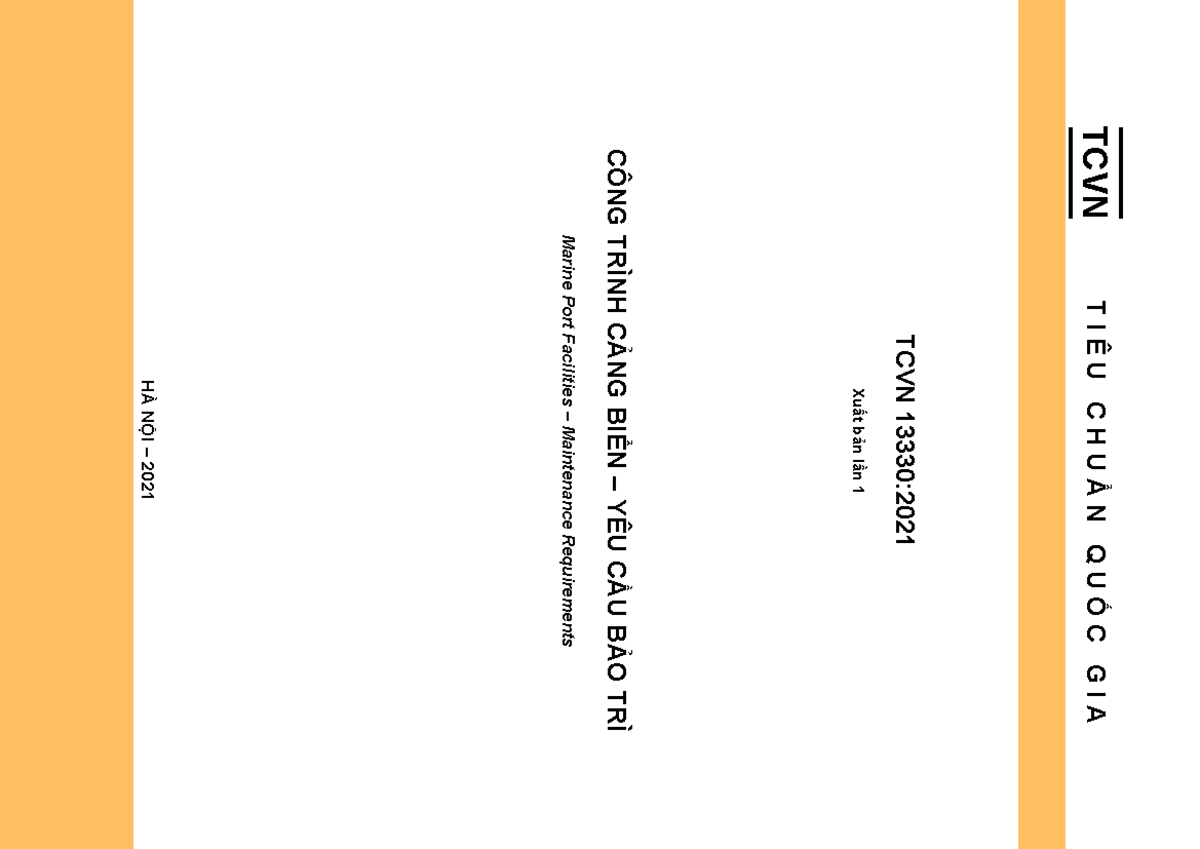 TCVN 13330:2021 - Yêu Cầu Bảo Trì Công Trình Cảng Biển - Studocu