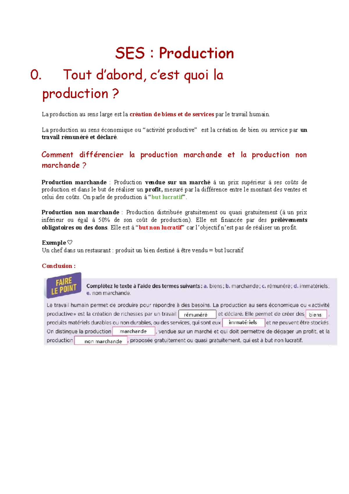 SES : Production 1 - Comprendre la Production Marchande et Non ...