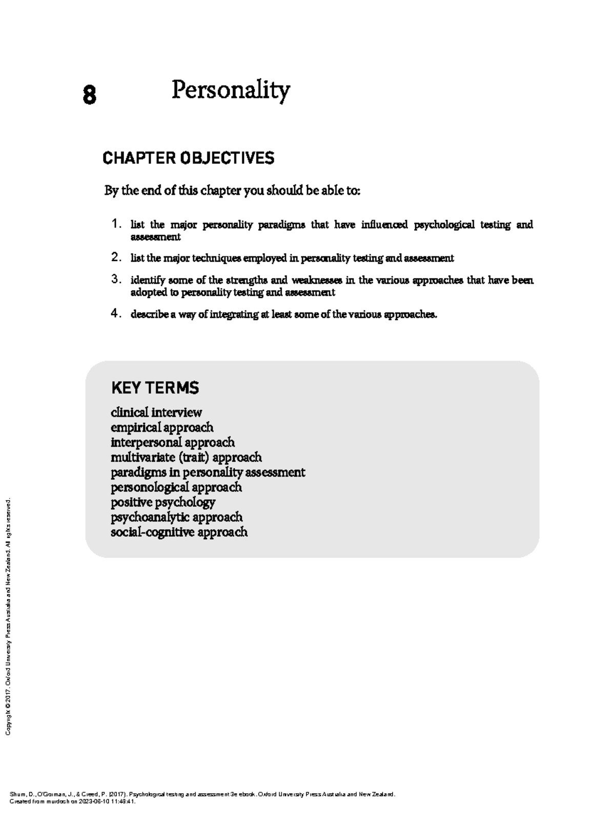 Psychological Testing and Assessment 3e: Chapter 8 - Personality ...