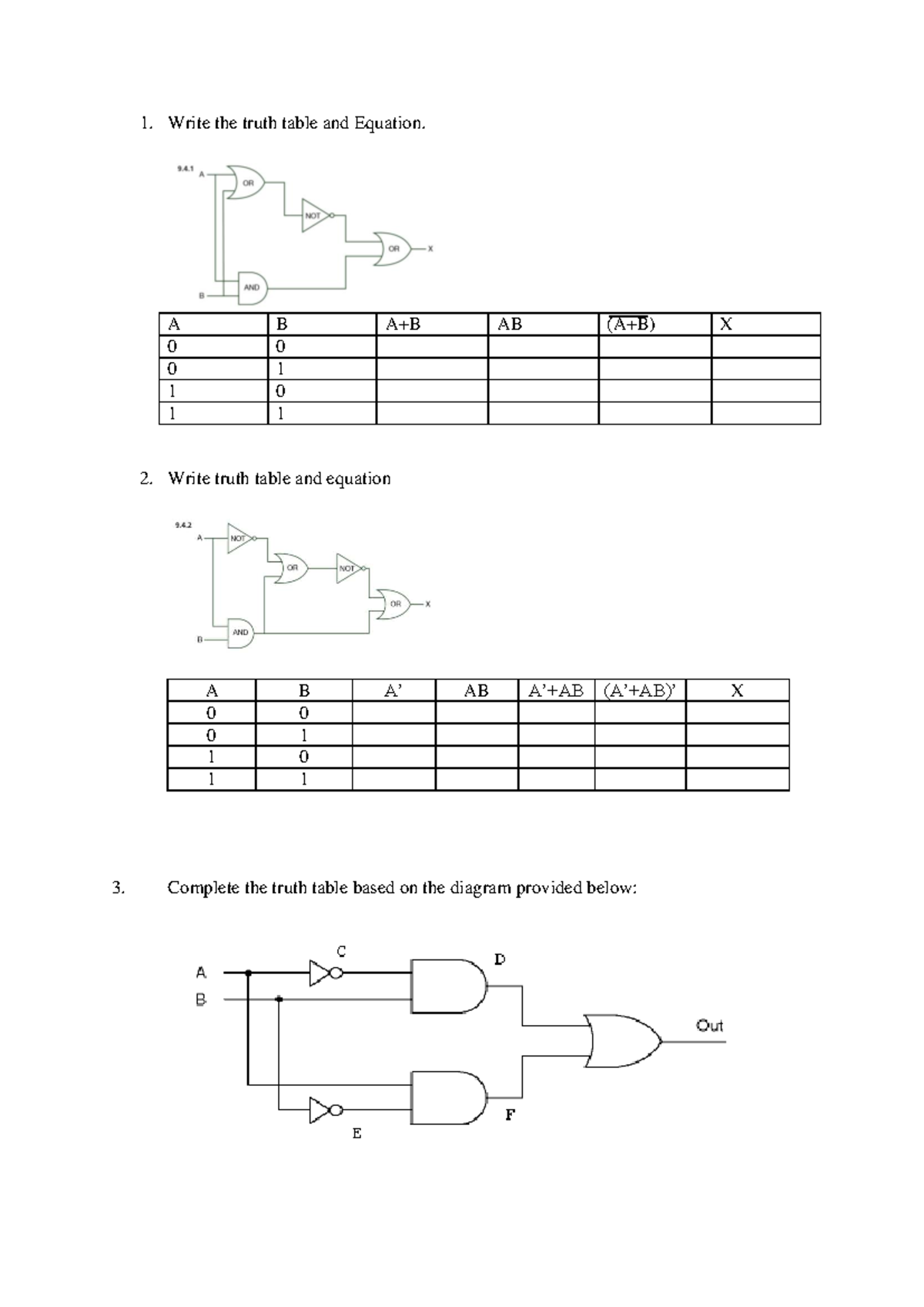 Logic Gates Tutorial 2: Truth Tables & Logic Diagrams Analysis - Studocu