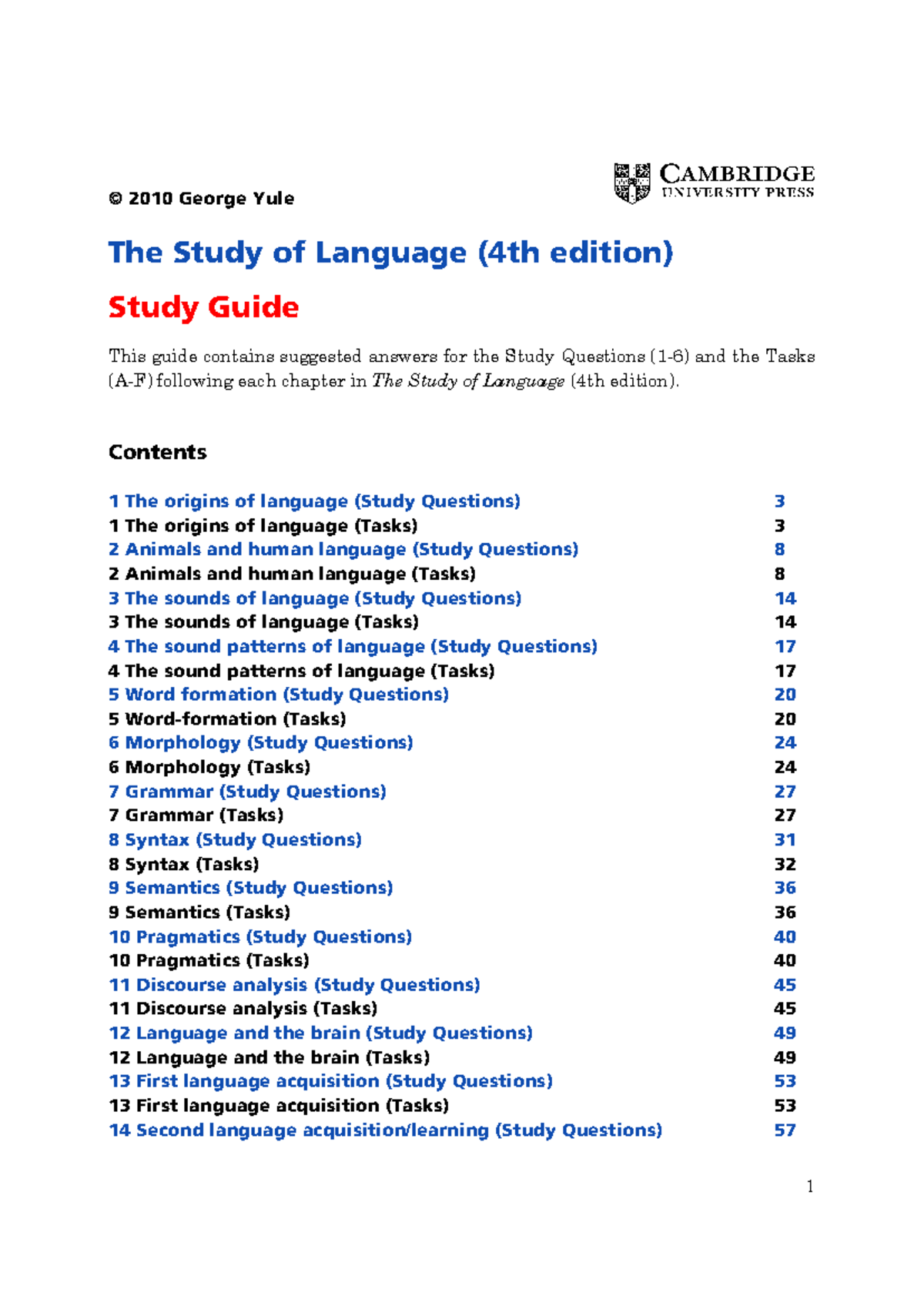 Study Guide for Language Study (Course Code: 8769) Updated 2010 ...