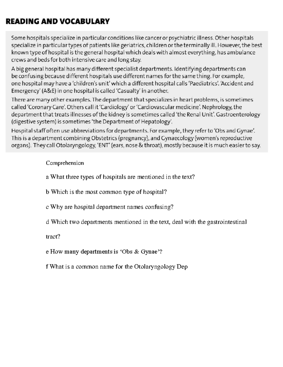 Hospital-team-pdf - sadas - Dược lý - Comprehension a What three types ...