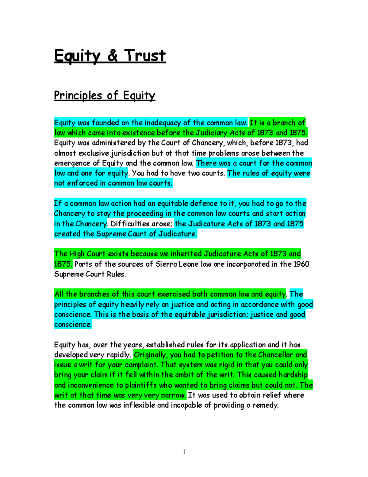 Equity & Trust Principles: Understanding Legal and Equitable Rights ...