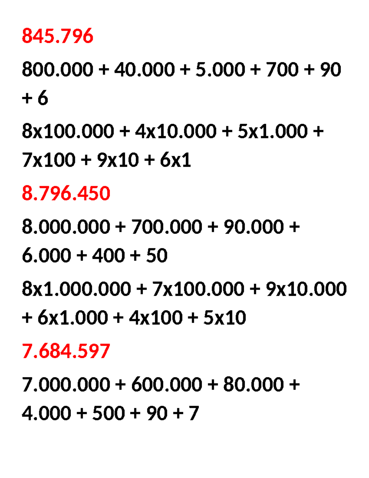Juego 5to y 6to: Descomposición y Operaciones Combinadas - Studocu