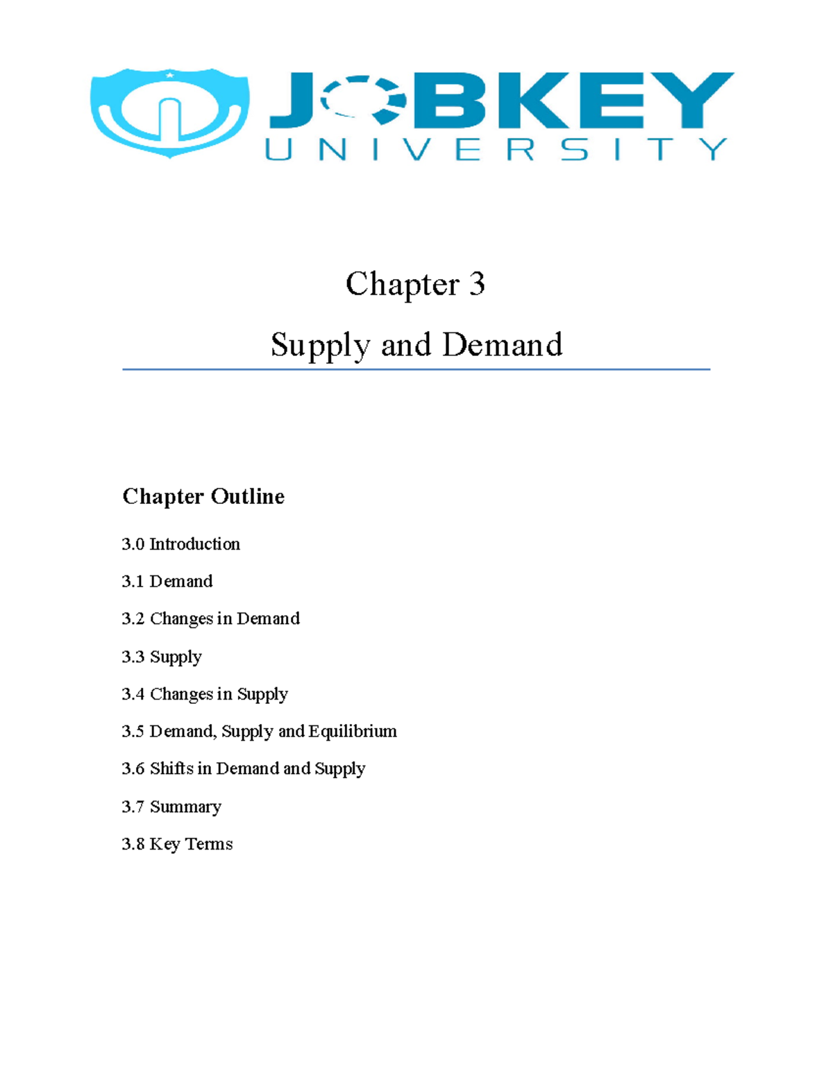 Microeconomics CH 3: Supply and Demand Overview and Key Concepts - Studocu