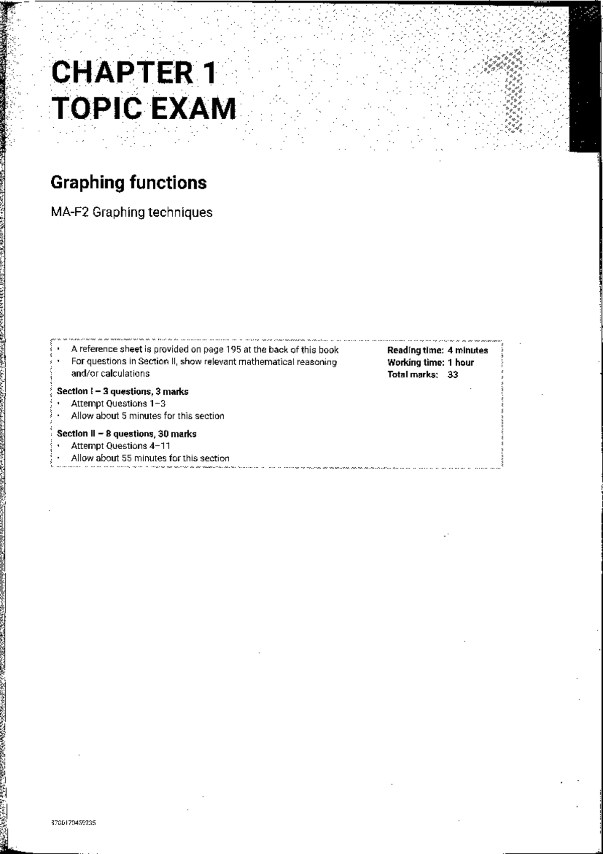 HSC Year 12 Mathematics Advanced: Chapter 1 & 2 Exam Practice on ...