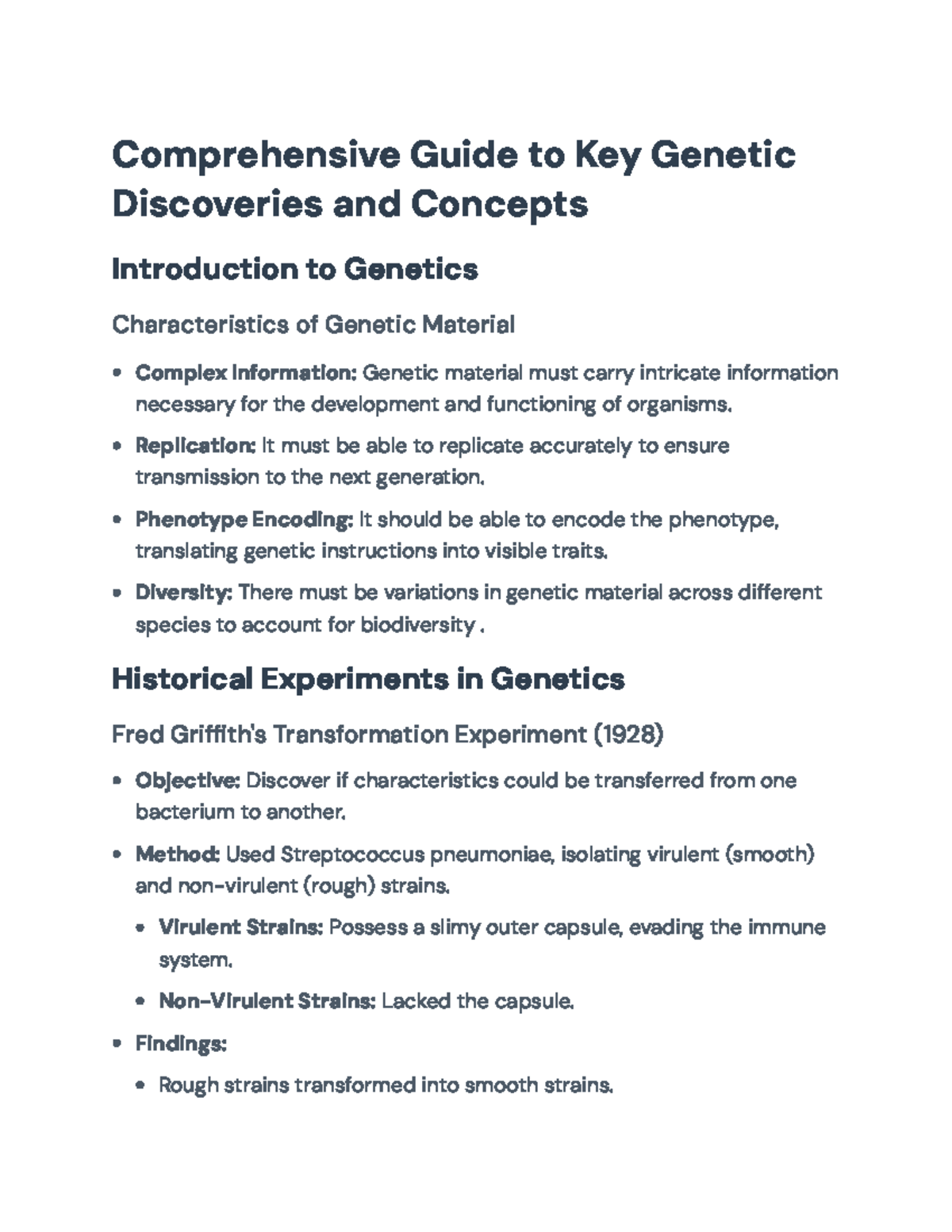 Comprehensive Guide to Genetics: Key Concepts and Experiments ...