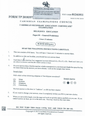 CSEC Social Studies May 2024 - Studocu