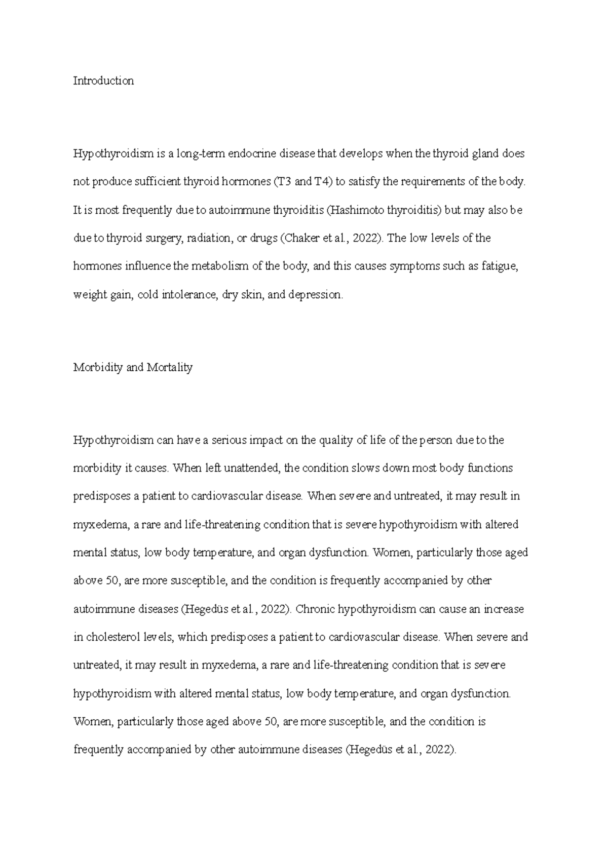 Signature Assignment: Revising ATA Guidelines for Hypothyroidism ...