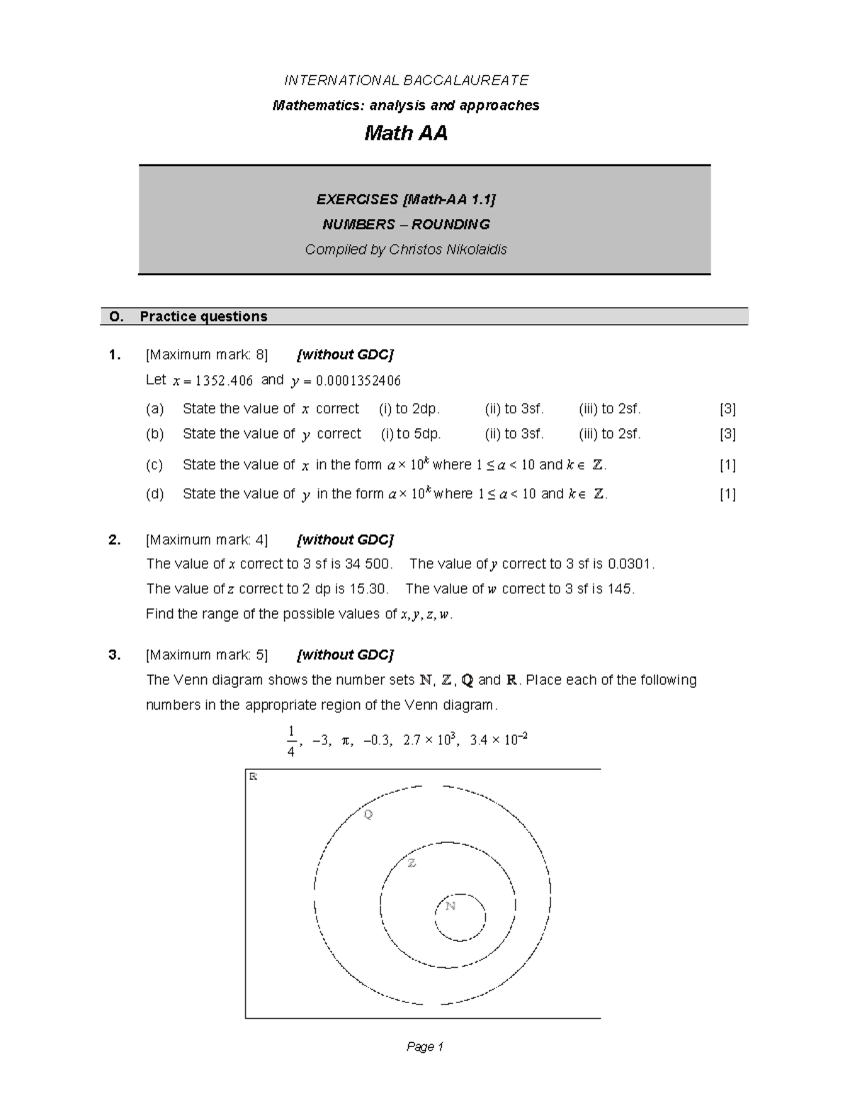 [Math-AA 1.1] Numbers - Rounding eco - INTERNATIONAL BACCALAUREATE ...