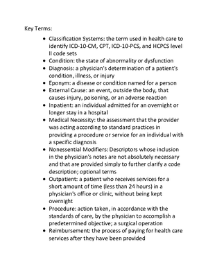 Medical Coding: Chapter 2 Abstracting Clinical Documentation - Key ...