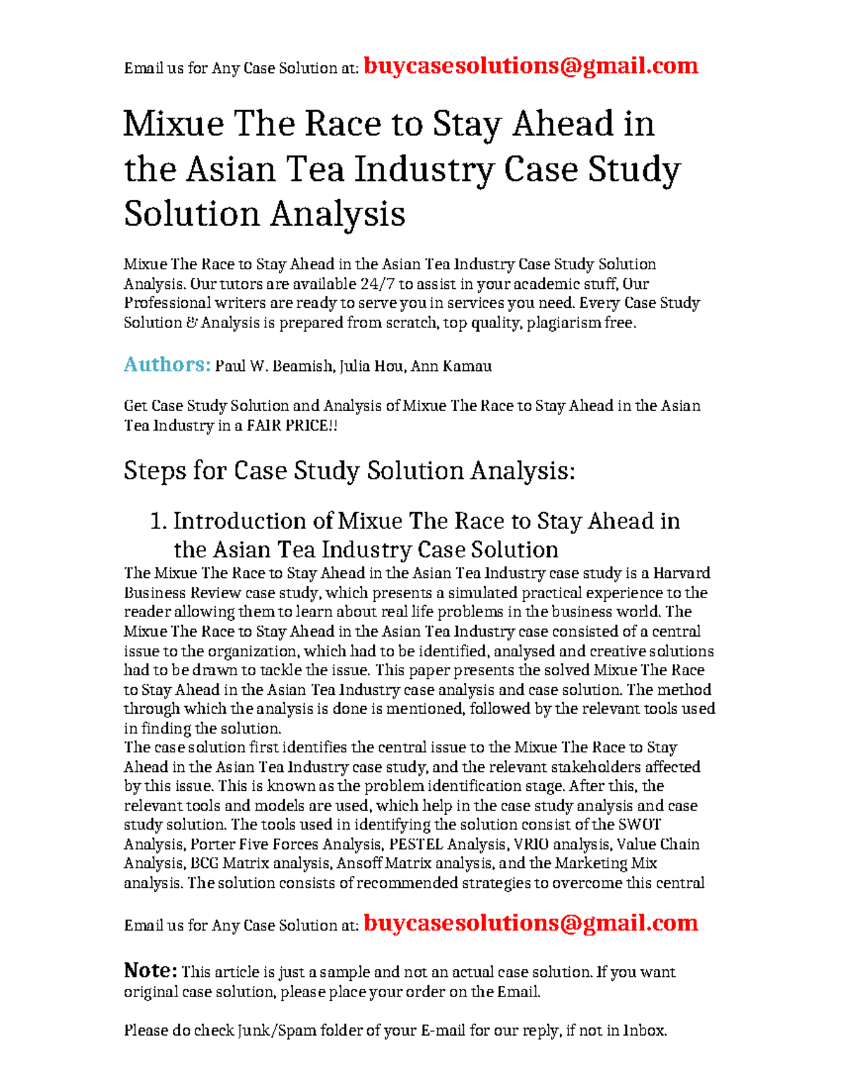 Mixue (Case Study) Solutions and Analysis in the Asian Tea Industry ...