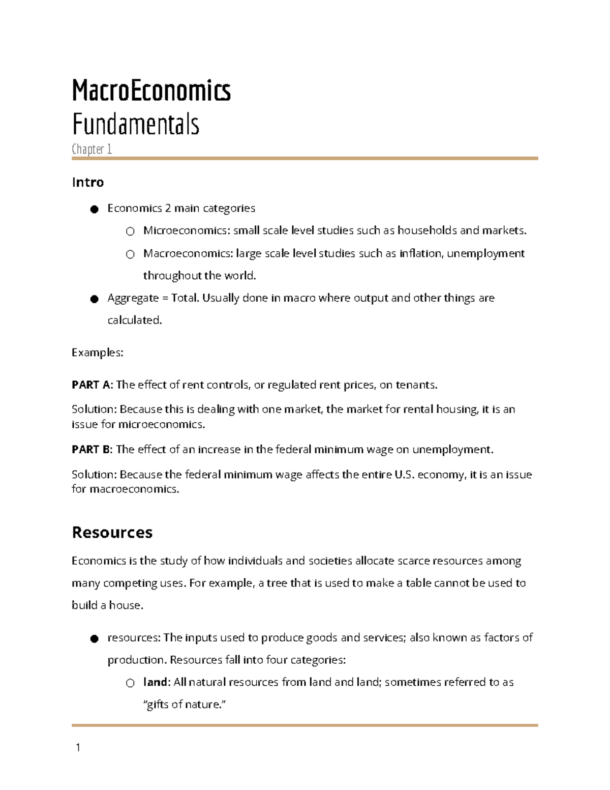 Chapter 1 Fundaments - MacroEconomic Fundamentals Chapter 1 Intro ...