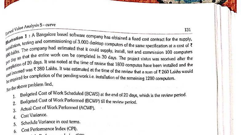 Earned Value Analysis: Project Performance Metrics (MMS Sem. IV) - Studocu