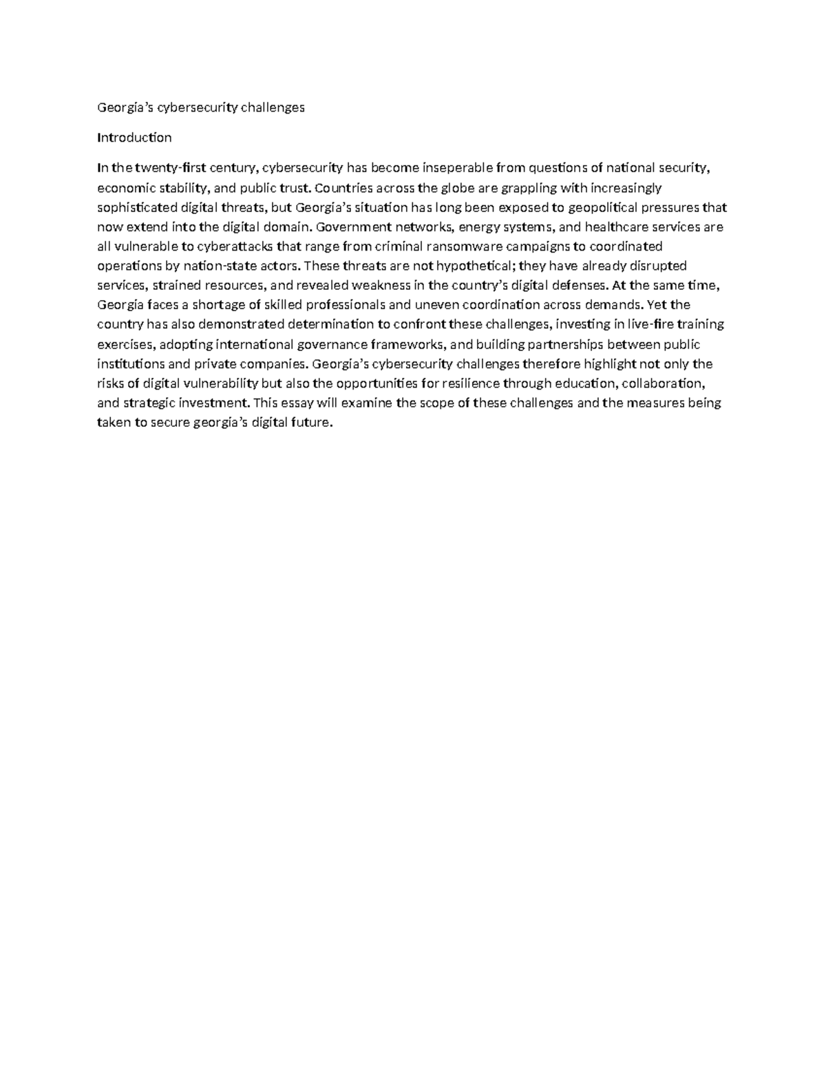 Cybersecurity Challenges: National Security & Resilience Strategies ...