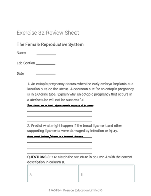Chapter 27 - completed lab assignment - Exercise 27 Review Sheet ...