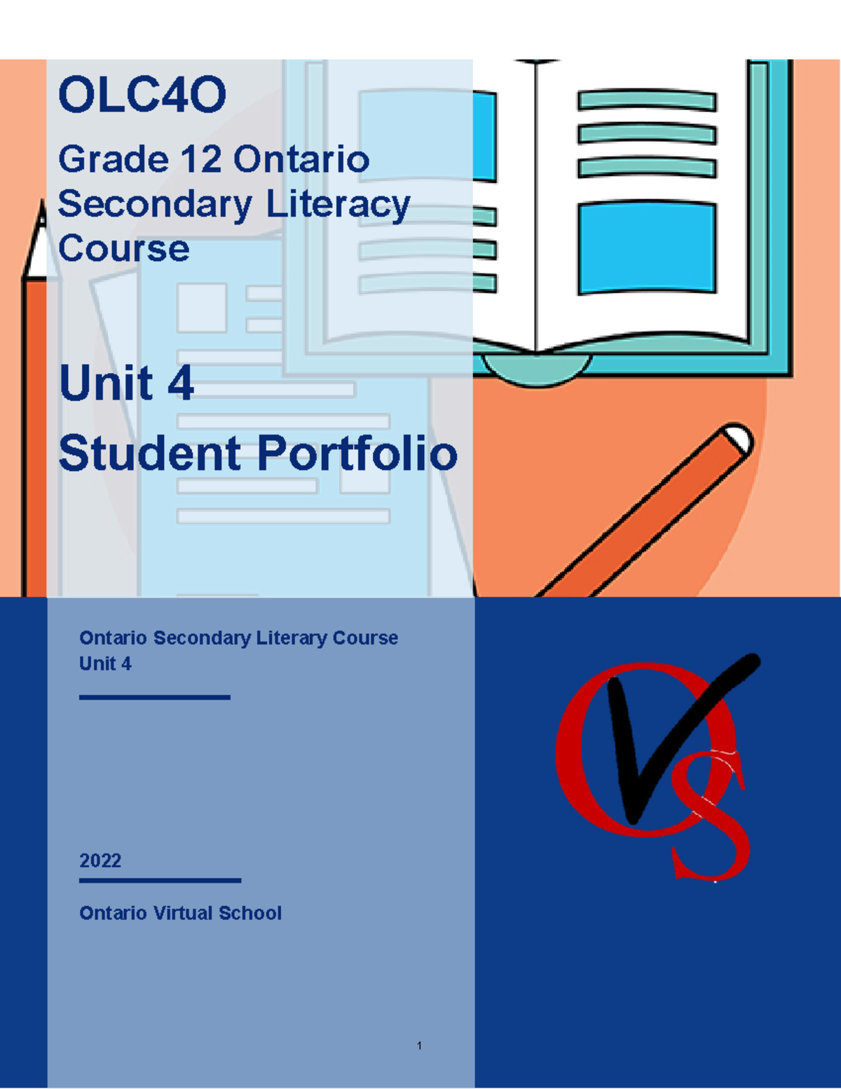 OLC4O Unit 4 Student Portfolio for Ontario Secondary Literacy - Studocu