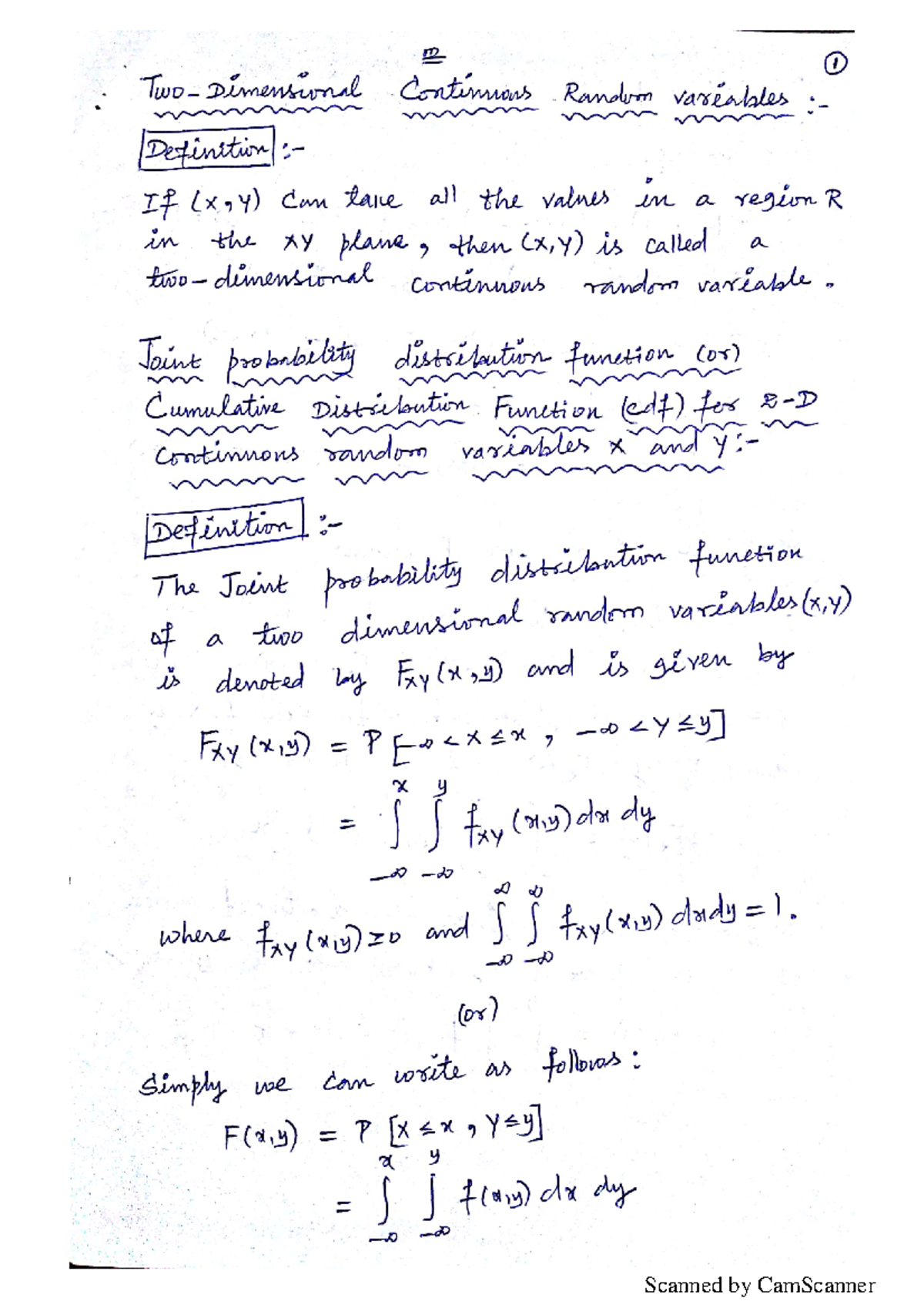 2D CRVs - Udufufuvuvcom - , Two- Dimensional Continuous Random variables :- Definition :- If (x ...