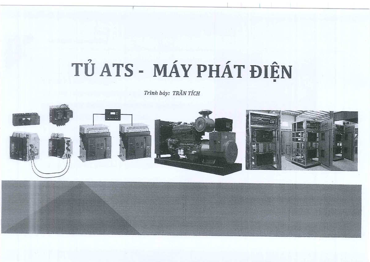 Tú ATS và Máy Phát Điện: Nguyên Lý, Phân Loại và Ứng Dụng - Studocu