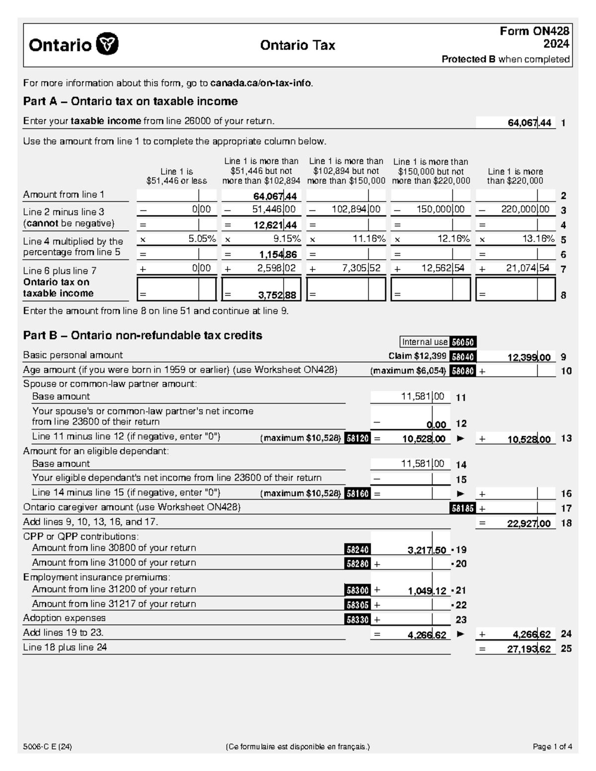 5006-C ON428-2024e - Ontario Tax Form and RRSP Over-Contribution ...