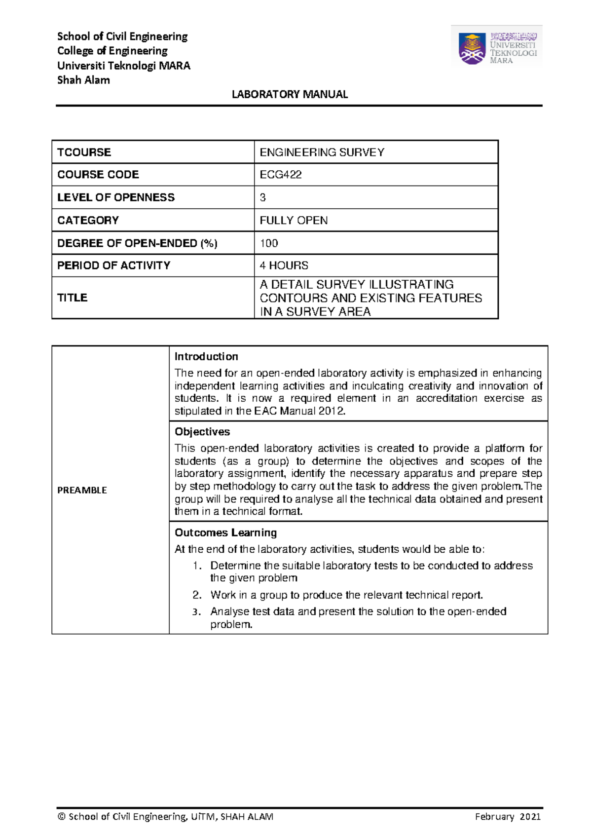 Lab Manual ECG - Level 3 Detail Survey: Contours & Features - Studocu