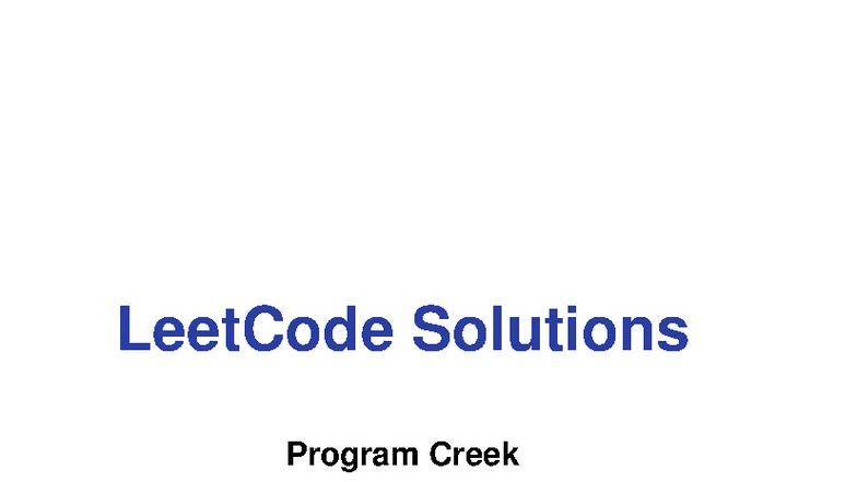 LeetCode Solutions: Java Programming Challenges & Strategies - Studocu