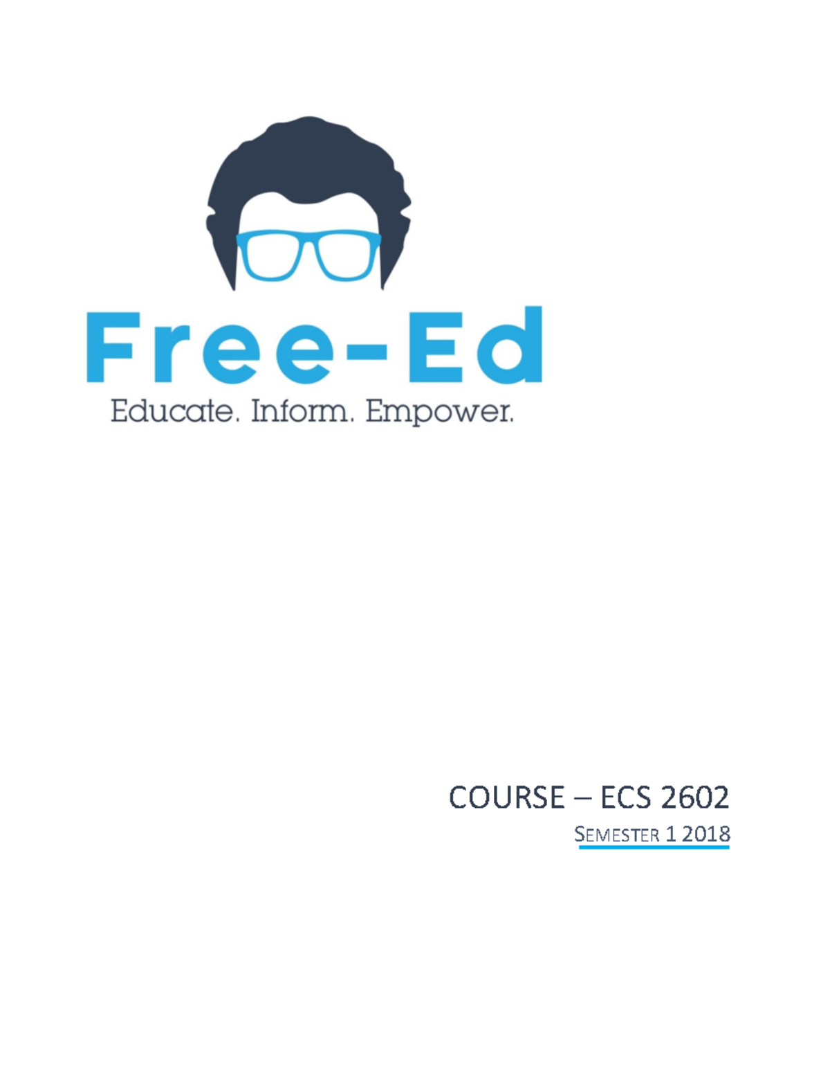 Free Ed ECS 2602 Study Material - COURSE – ECS SEMESTER 1 This is Ed ...