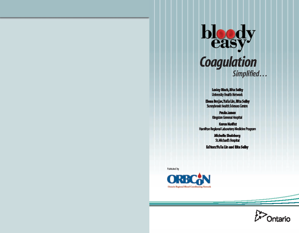 Coagulation Essentials: A Comprehensive Guide to Blood Tests - Studocu